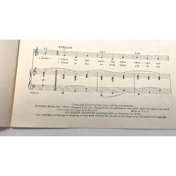 Office | My Cup Runneth Over Vintage Piano Sheet Music From I Do I Do ...